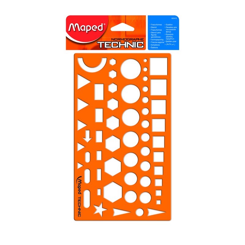 Regla rectangular con figuras, marca MAPED
